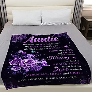 Toyshea Gifts for Aunt Personalized Blanket to My Aunt Fleece Sherpa Throw Blankets Custom Aunt and Niece Gifts Nephew Mother's Day Idea for Auntie Aunty from Niece Nephew (Style 2)