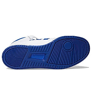 adidas Men's Postmove Mid Basketball Shoe, White/Team Royal Blue/Grey, 9