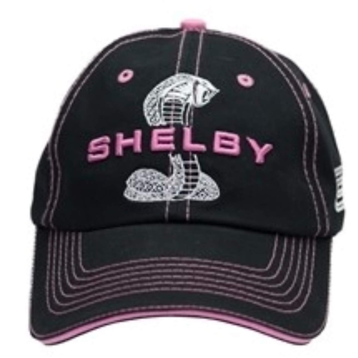Womens Shelby Super Snake Black with Pink Cap Hat | Officially Licensed Shelby® Product | Adjustable, One-Size Fits All