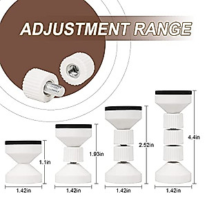 Dualshine 4PCS Adjustable Threaded Bed Frame Anti-Shake Tool, Headboard Stopper Bedside Headboard Bed Stopper Prevent Sliding Stopper for Bed Frame, Bed Stabilizer for Bed Cabinet Sofa (42-110mm)