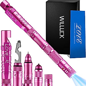 WILLUCK Mothers Day Love Gifts for Her Women Mom,”LOVE” Pink Multitool Pen with Flashlight, Anniversary Valentines Day Birthday Gifts for Women Wife Girlfriend,Stocking Stuffers for Women
