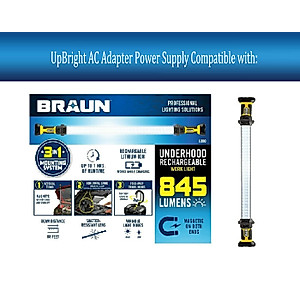 UpBright 6V AC/DC Adapter Compatible with Braun 63990 64797 Harbor Freight Tools 845 350 Lumen Worklight Rechargeable Lithium Li-Ion 3.7V 2000mAh Rugged Work Light 6VDC Power Supply Battery Charger