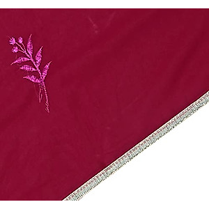 Peegli Indian Vintage Maroon Dress Material Georgette Blend Recycled Fabric Embroidered DIY Craft Textile