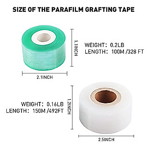 4 Rolls Garden Grafting Tape for Fruit Trees, Plants Repair Tapes, PE Grafting Film, Tree Grafting Supplies, Stretchable Clear Floristry Grafting Film for Garden Tree Seedling (2 Green 2 White)