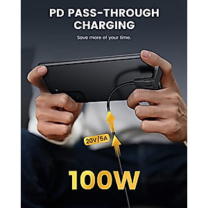 Moko 180 Degree U Shape USB-C Male to USB-C Female Adapter 2 Pack, With PD 100W/10 Gbps, USB-C 180 Extender for Steam Deck/Switch/Laptop/Tablet/Phone