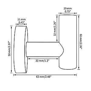 Kenivix 2 Pcs Bathroom Towel Hook Coat/Robe Clothes Hooks Kitchen Wall Hanging Hooks Wall Mount SUS 304 Stainless Steel Polished Steel