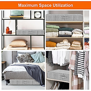 Fixwal Under Bed Storage 3 Pack - Foldable, Sturdy, and Ultra-Thick Fabric Blanket Shoe Storage Box with Lid and 3 Handles - 30x15x6.7inch