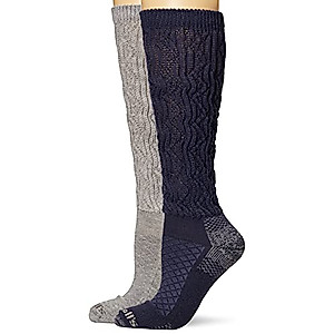 Dr. Scholl's Women's Advanced Relief Diabetic & Circulatory Knee High Socks, Denim/Grey, Shoe Size: 4-10