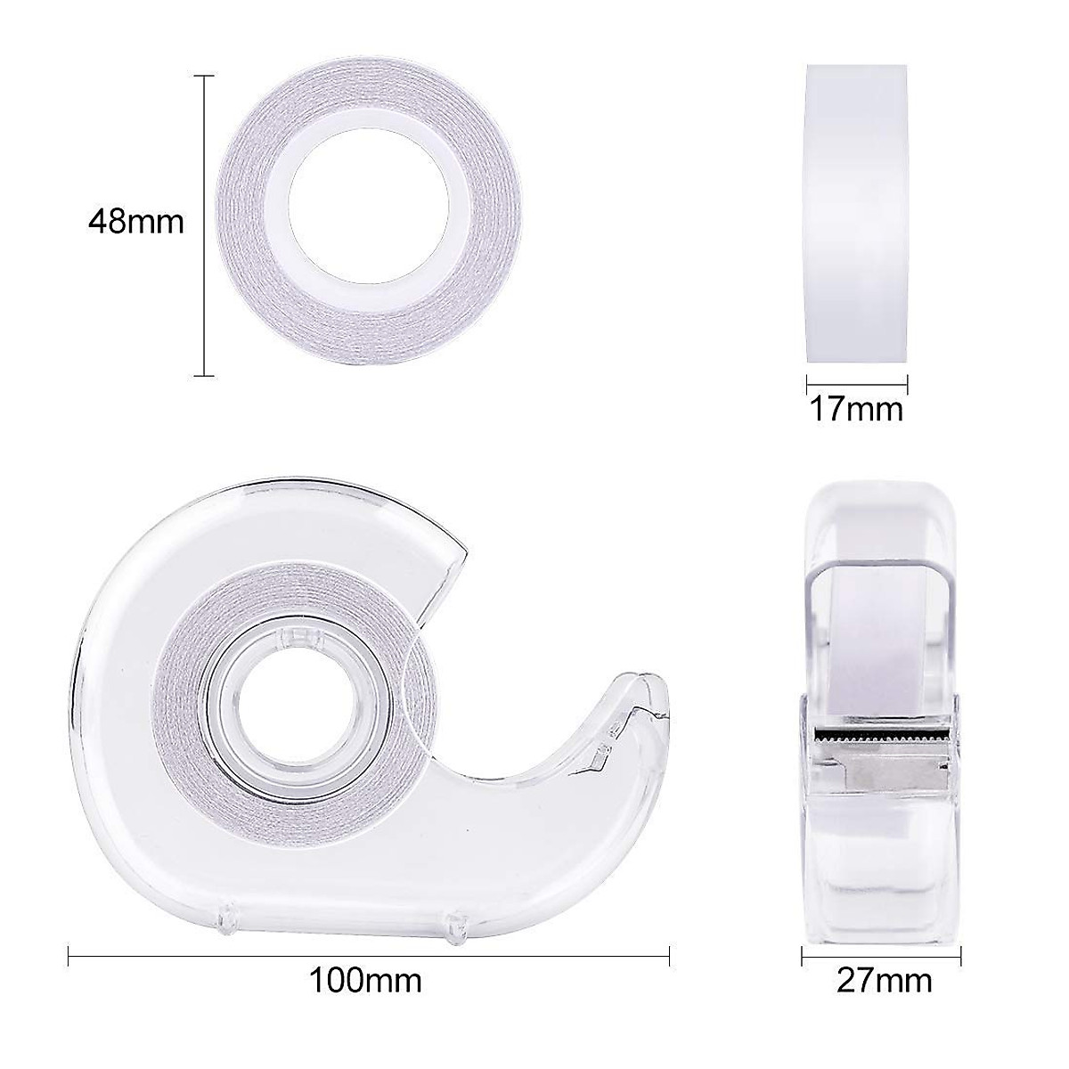 Lookmee Double Sided Clothing Tape, Clear Fabric Strong Tape for Dress, Clothes, Medical Grade Tape, 2 Roll, 33 ft