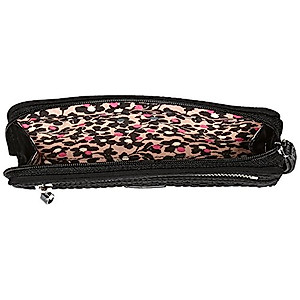 Vera Bradley Women's Microfiber Front Zip Wristlet With RFID Protection, Classic Black, One Size