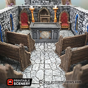 3DEGOS Church Chapel Chattels Furniture Set DND Terrain 28mm for Dungeons and Dragons, D&D, Pathfinder, Warhammer 40k, RPG, Miniatures, Age of Sigmar, Tabletop, D and D, Dungeons and Dragons Gifts