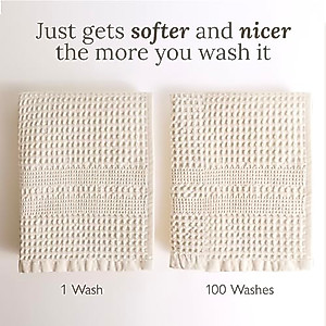 GILDEN TREE Waffle Towel Quick Dry Thin Exfoliating Washcloths for Face Body, Classic Style (White)