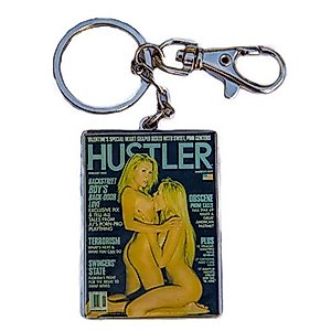 Licensing Essentials Hustler Magazine Adult Keychain February 2002 Nicole & Haven, Black, Small