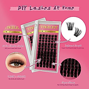 Lash Clusters DIY Eyelash Extension Vloume 72 Cluster Lashes Fluffy Cat Eye Individual Lashes Clusters Wispy Eyelash Clusters (8-16mm Mixed FD07)