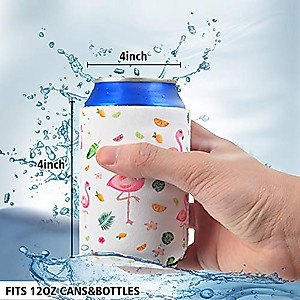 Can Cooler Sleeves - Set of 4 Neoprene Can Sleeves Soda Beer Caddies Collapsible Reusable Thermocoolers for Weddings Bridal Shower Birthday Bachelorette Parties