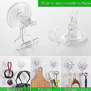 LUXEAR Shower Suction Cup Hooks, 4 Pack Razor Holder for Inside Shower Removable Reusable Wall Hangers for Bathroom Waterproof Powerful Vacuum Suction Cup Hooks for Loofah Towel Robe Bathrobe Kitchen