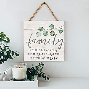 P. Graham Dunn White 7 x 7 Inch Wood Pallet Wall Hanging Sign, Family Little Crazy Loud Lot of Love