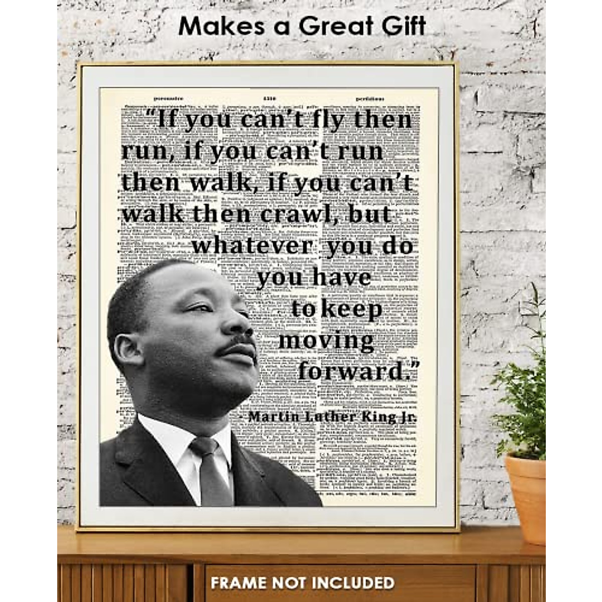 Inspirational Martin Luther King Poster "If You Can't Fly" 8x10 Motivational Wall Art & Positive Affirmations Wall Decor for Bedroom Teen Girl Boy - MLK Quotes Decor & Office Decor for Men, Women