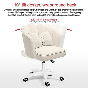 XUEGW Office Chair Cute Petal Desk Chair, Modern Fabric Home Butterfly Chairs Height Adjustable Chair Makeup Chairs Computer Chairs