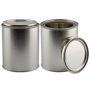 Empty Quart Paint Cans with Lids (2 Pack); Unlined Metal Paint Cans Value Pack