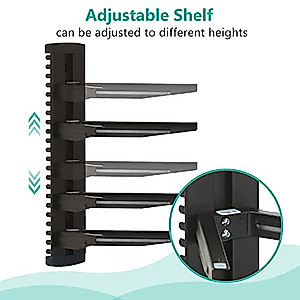 WALI Floating Entertainment Center Shelves, Holds Up to 17.6lbs, TV Shelf with Strengthened Tempered Glasses for DVD Players, Cable Boxes, Games Consoles, TV Accessories (CS303B), 3 Shelf, Black