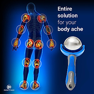 Cold Massage Roller Ball | Cold Therapy | Ice Roller Ball with Handle | cryo Stick | Relieve Muscle Pain - by Prime Fitness (Blue)