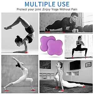 6 Pcs Knee Pads for Yoga Extra Thick Yoga Wrist Pad Yoga Cushion Anti Slip Pilates Support Pad for Men Women Knee Elbow Wrist Hand Exercise Meditation Workout Floor Travel (Blue, Purple, Black)