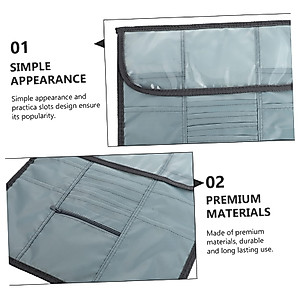 Healifty Hanging Storage Bags 1Pc Knitting Needles Organizer Crochet Needles Bag Crochet Hooks Case Pouch Roll Bag Holder Organizer (White Gray) Embroidery Accessories