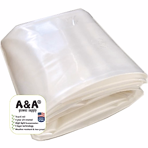 A&A Green Store Greenhouse Plastic Film Clear Polyethylene Cover UV Resistant 12 ft Wide x 28 ft Long