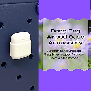 BOGLETS - Case for Airpods Charm Accessory Compatible with Bogg Bags - Keep Airpods Secure & Handy with your Tote Bag - Fits on the Inside or Outside of the Bag (White)