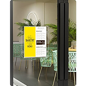 NIUBEE Acrylic Window Sign Holder 8.5×11 Inch with 4 Suction Cups for Glass Window Wall Mount, Advertise Display Office Store Promotion Picture Frame for Mall, Office, Home, Restaurant(2 Pack)