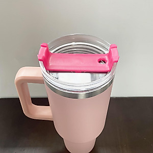 2 Pack 40 OZ Tumbler Lid Compatible for Stanley Quencher, Spill Proof Splash Resistant Stainless Steel Tumbler Covers Fit for Stanley and More Coffee Mugs (Rose, 40oz-1.0)