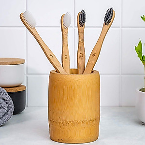 BlauKe Bamboo Toothbrushes Soft Bristles 4-Pack – Biodegradable, Sustainable, Natural, Eco-Friendly – Black Charcoal Wooden Toothbrushes