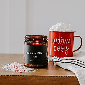 Sweet Water Decor Warm and Cozy Candle | Pine, Orange, Cinnamon, and Fir Winter Scented Soy Candles for Home | 9oz Amber Jar, 40 Hour Burn Time, Made in the USA