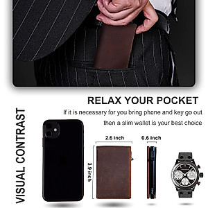 Aiuwo Mens Slim Wallet with Money Clip RFID Blocking Credit Card holder Minimalist Wallet for Men with Gift Box