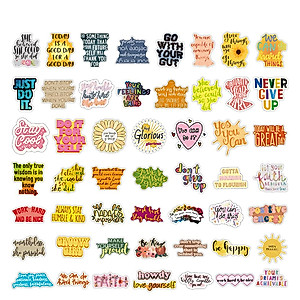 50PCS Inspirational Positive Sticker Inspirational Word Phrase Sticker Kettle Notebook Stationery Refrigerator Diary Boy Girl Vinyl Decal
