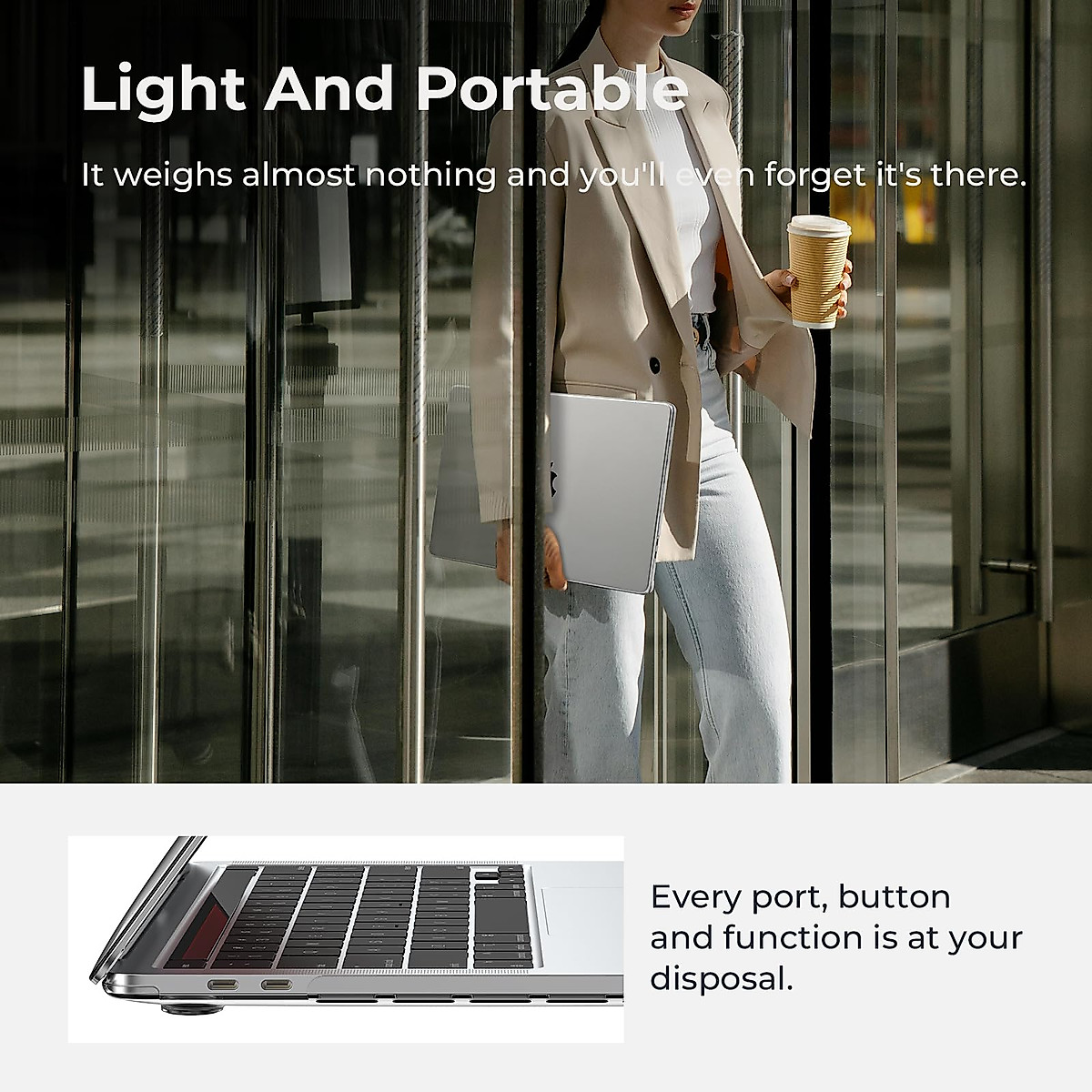 EooCoo Compatible with 2023 2022 M2 MacBook Pro 13 inch Case 2021-2016 Release M1 A2338 A2289 A2251 A2159 A1989 A1706 A1708 Protective Hard Case with Keyboard Cover, Screen Protector - Crystal Clear