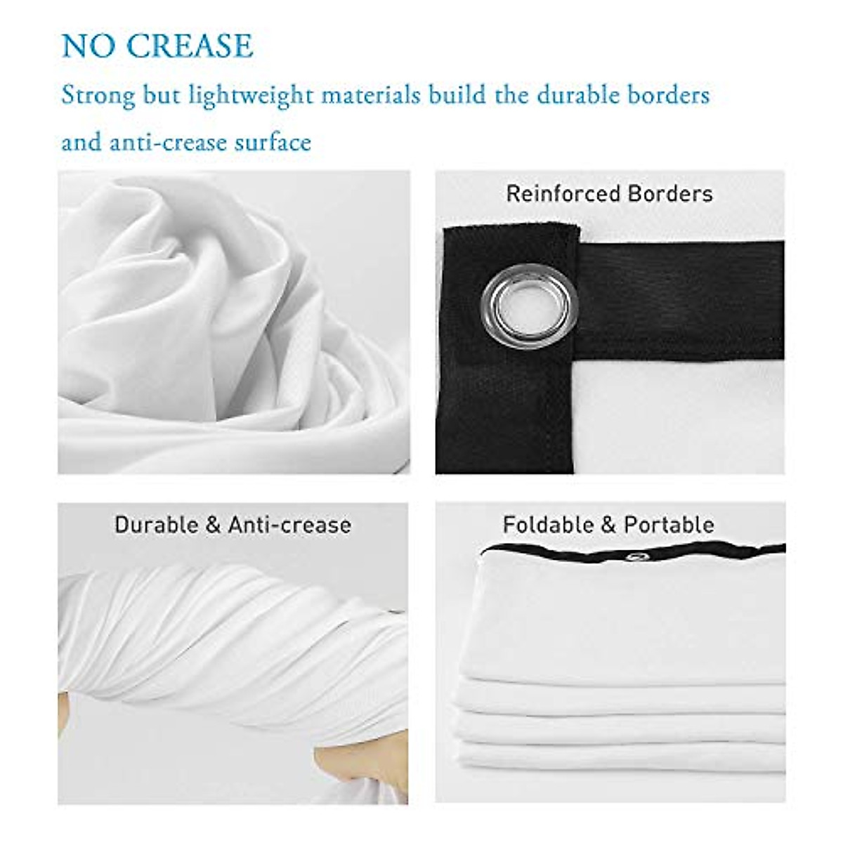 IGREAT 200 inch Portable Outdoor Projector Screen, 16:9 Folding HD Big Size Movie Screen for Home Theater Office Presentation