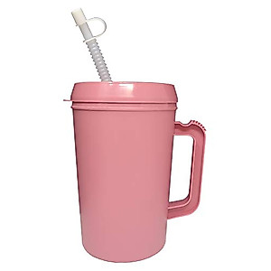 Insulated Hospital Carafe – 34 oz – Hot and Cold Refillable Water Bottle – With Flexible Straw and Pouring/Sipping Spout (1)