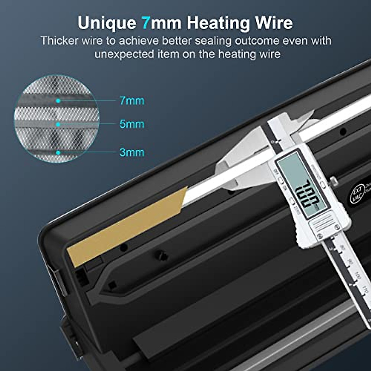 ALACRIS Vacuum Sealer Machine, 5 in 1 Automatic Food Saver with Detachable Cutter, 7mm Sealing Strip & Dual Pumps, Compact and Easy to Clean for Food Preservation (with 15 sealer bags)