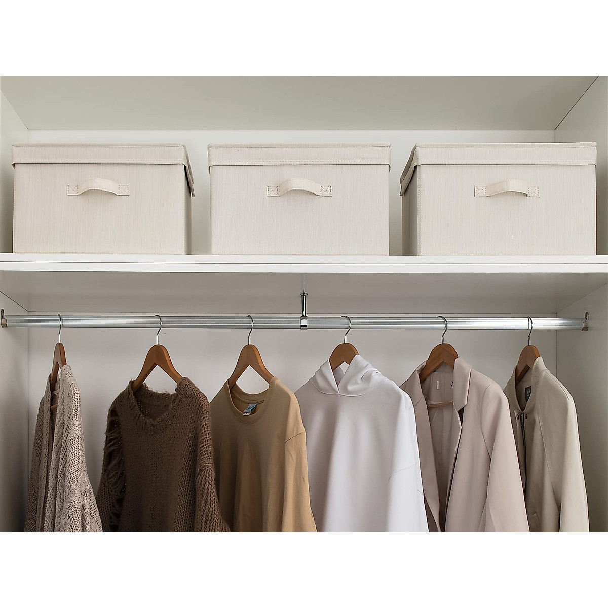 StorageWorks 3-Pack Closet Storage Bins with 2-Pack Decorative Storage Boxes