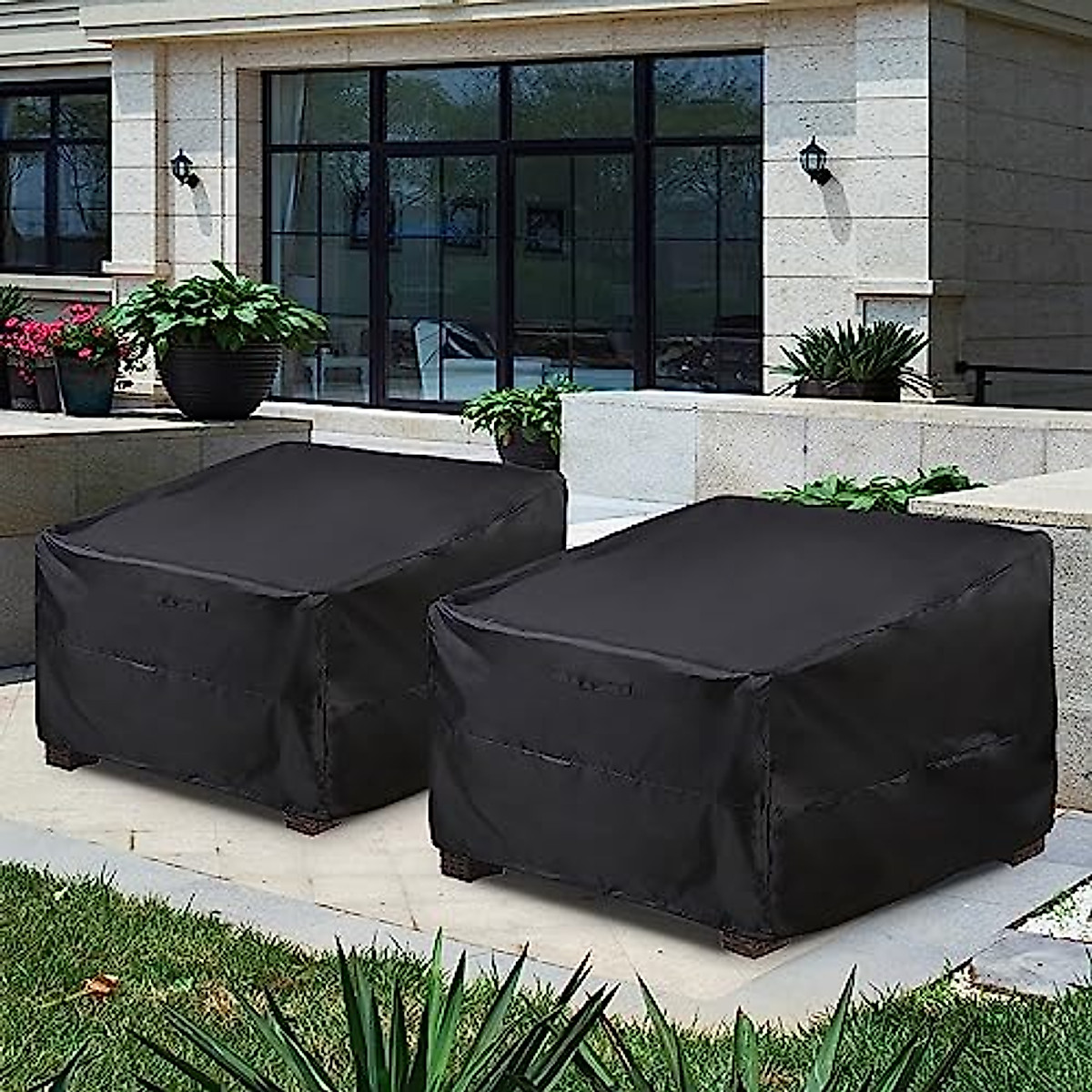 ALSTER Outdoor Chair Covers Waterproof 2 Pack, Patio Chair Covers(35" L x 40" W x 33" H), Durable and Waterproof Black Covers for Lounge Deep Seat, Rain Snow Dust Wind-Proof