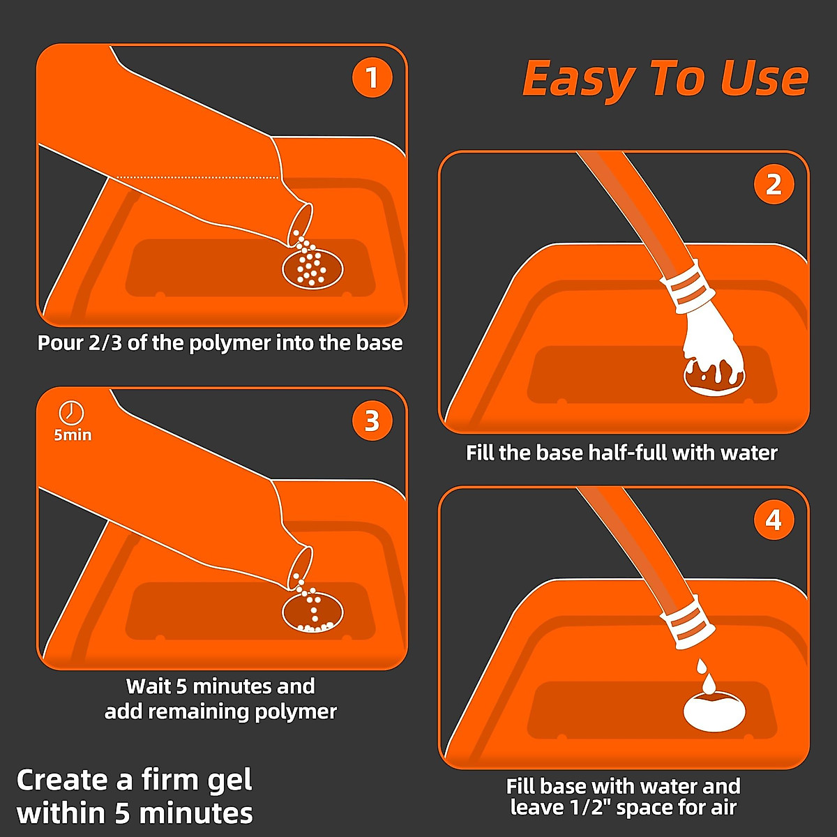 LaSyL Base Weighted Gel (25/50 Ounces) - Sand & Sandbag Replacement for Anchoring Portable Basketball Hoops, Outdoor Umbrellas and Volleyball Nets - More Effective Than Water Alone