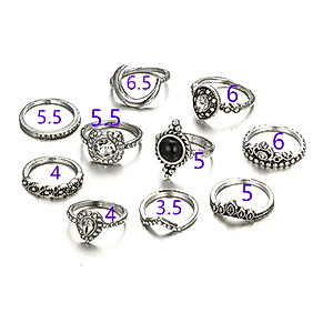 BERYUAN Rings Black Rings Goth Rings for Women Rings Womens Rings Cute Rings Stackable Rings Set（12Pcs(Rings Size 3.5,4,5,5.5,6,6.5)