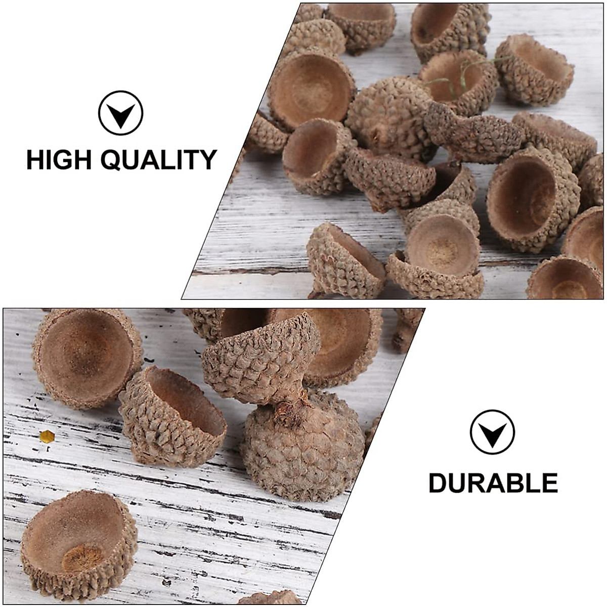 Yardwe Natural Acorn Caps Acorn Hats: 80Pcs Tops Small Fake Acorn Caps for Crafting Decoration DIY Christmas Weddings Crafts