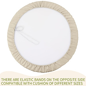 HOMBYS Outdoor Daybed Cushion Cover,Outdoor Round Bed Cushion Cover,Replacement Sunbed Cushion Cover with Drawstring,Patio DayBed Mattress Cover,Cover ONLY,Khaki