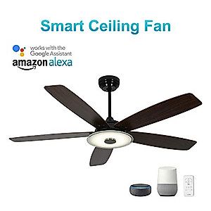 Carro Striker 52'' Smart Ceiling Fan with Remote, Light Kit Included, Works with Google Assistant and Amazon Alexa