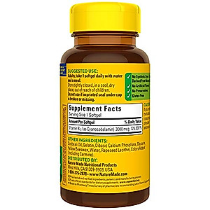 Extra Strength Vitamin B12 3000 mcg Softgels, 60 Count