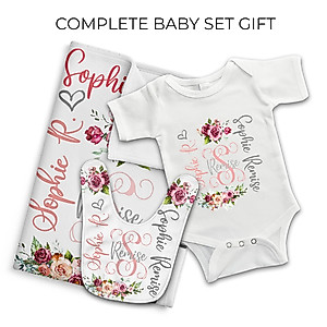 MDPrints Customized Baby Blanket for Girls, Custom Baby Blankets for Girls with Name, Personalized Baby Gifts (Monogram HA63)