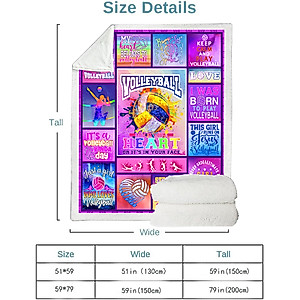 Volleyball Gifts for Teen Girls, Volleyball Blanket Gifts, Best Team Gifts for Volleyball Players, Volleyball Gift Ideas, Soft Warm Cozy Fuzzy Throw Blanket for Home Couch Sofa Bed 50"x 60"